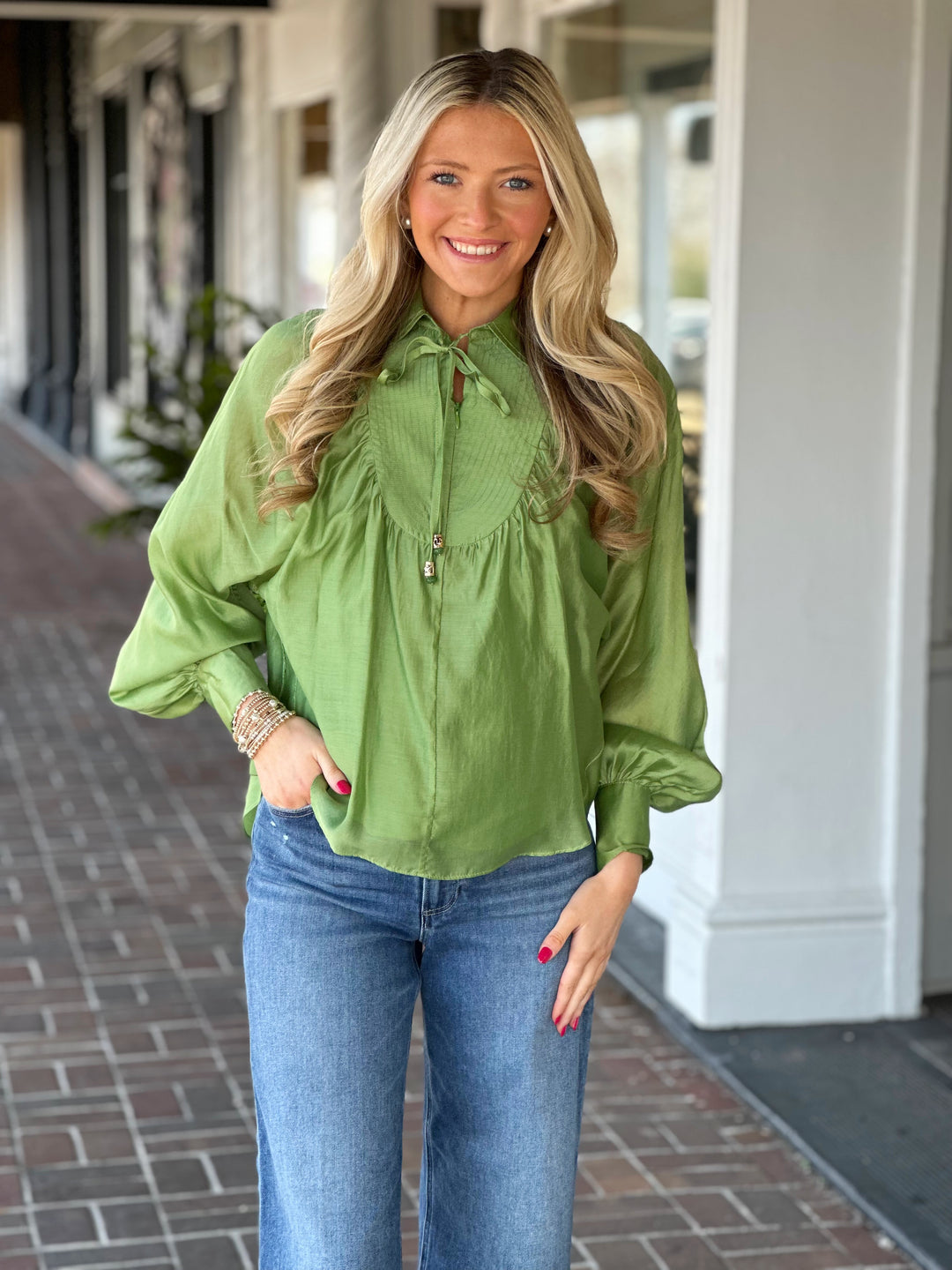 Georgina Top in Ivy Green – Sugar & Spice