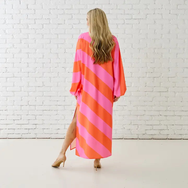 Caryn Lawn Coco Caftan in Pink Orange – Sugar & Spice