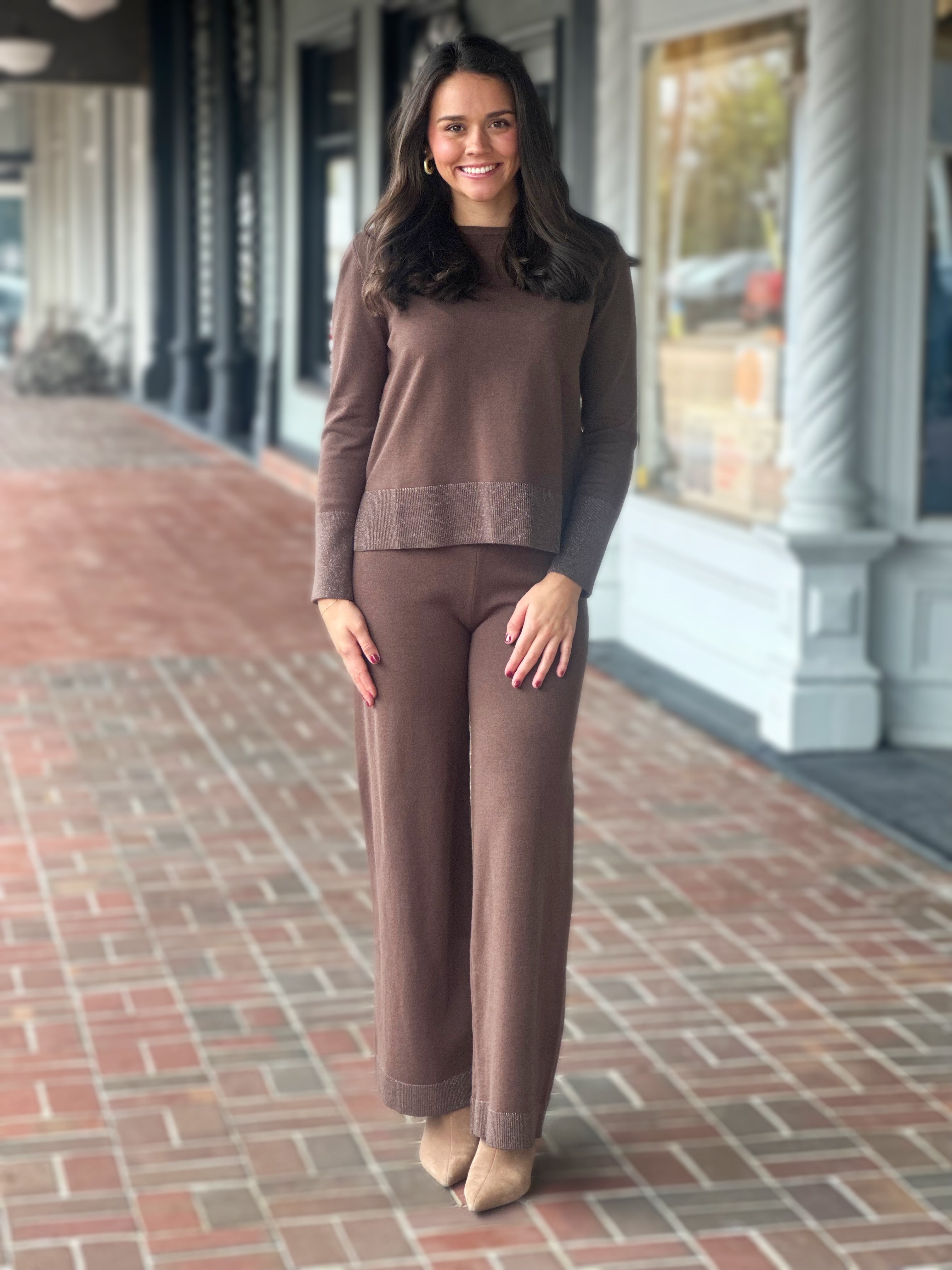 Lurex Knitwear Pants – Sugar & Spice