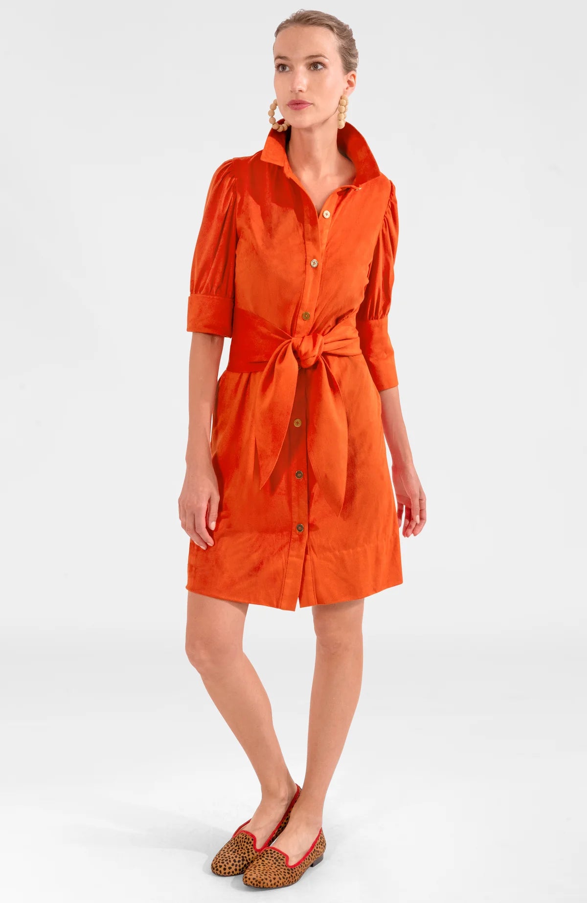 Gretchen Scott Swagger Dress Ultra Suede in Orange – Sugar & Spice