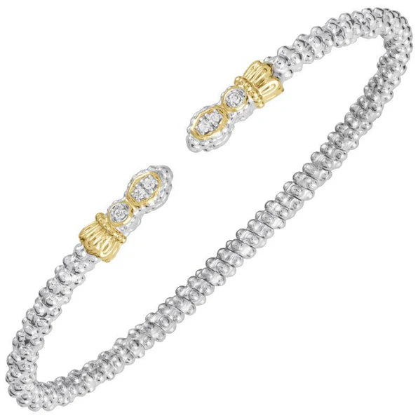Vahan 14K Gold & Sterling Silver, Diamond Stackable Bracelet | 2MM ...