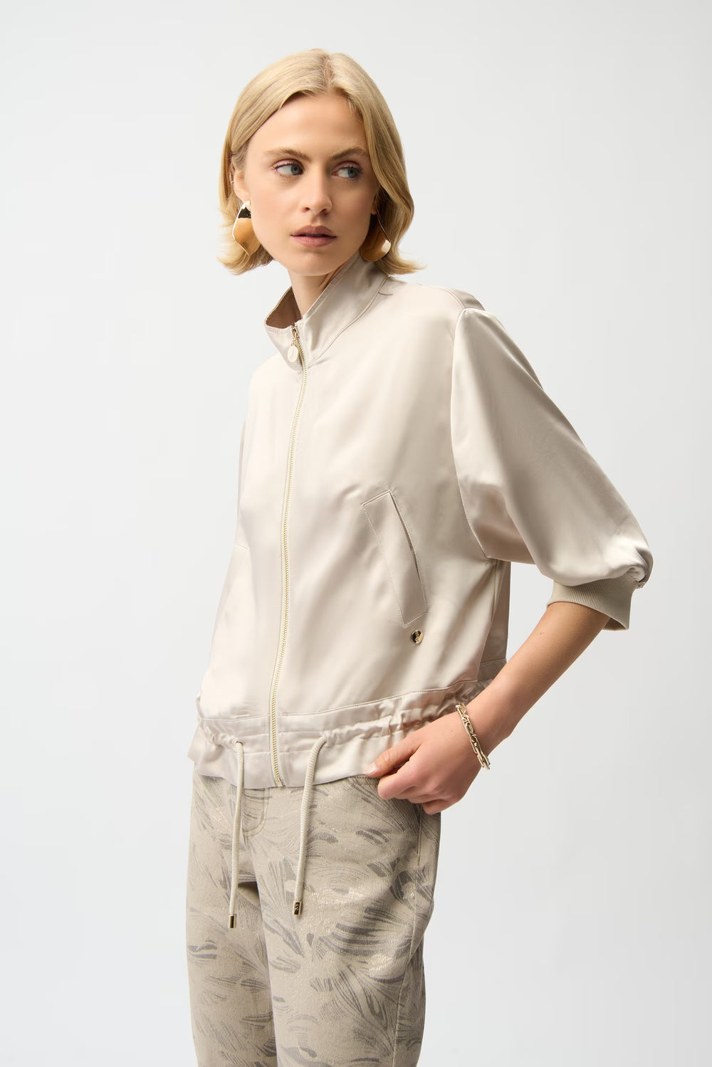 Joseph Ribkoff Zipper Relaxed Fit Jacket in Moonstone – Sugar & Spice
