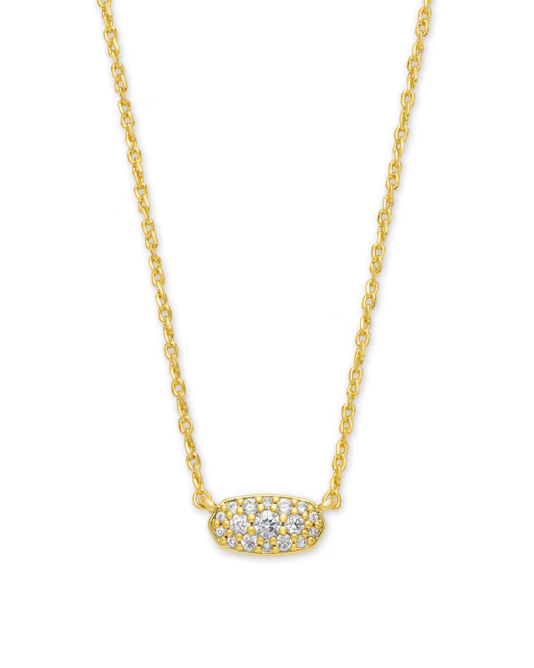 Kendra Scott Grayson Gold Pendant Necklace in White CZ – Sugar & Spice